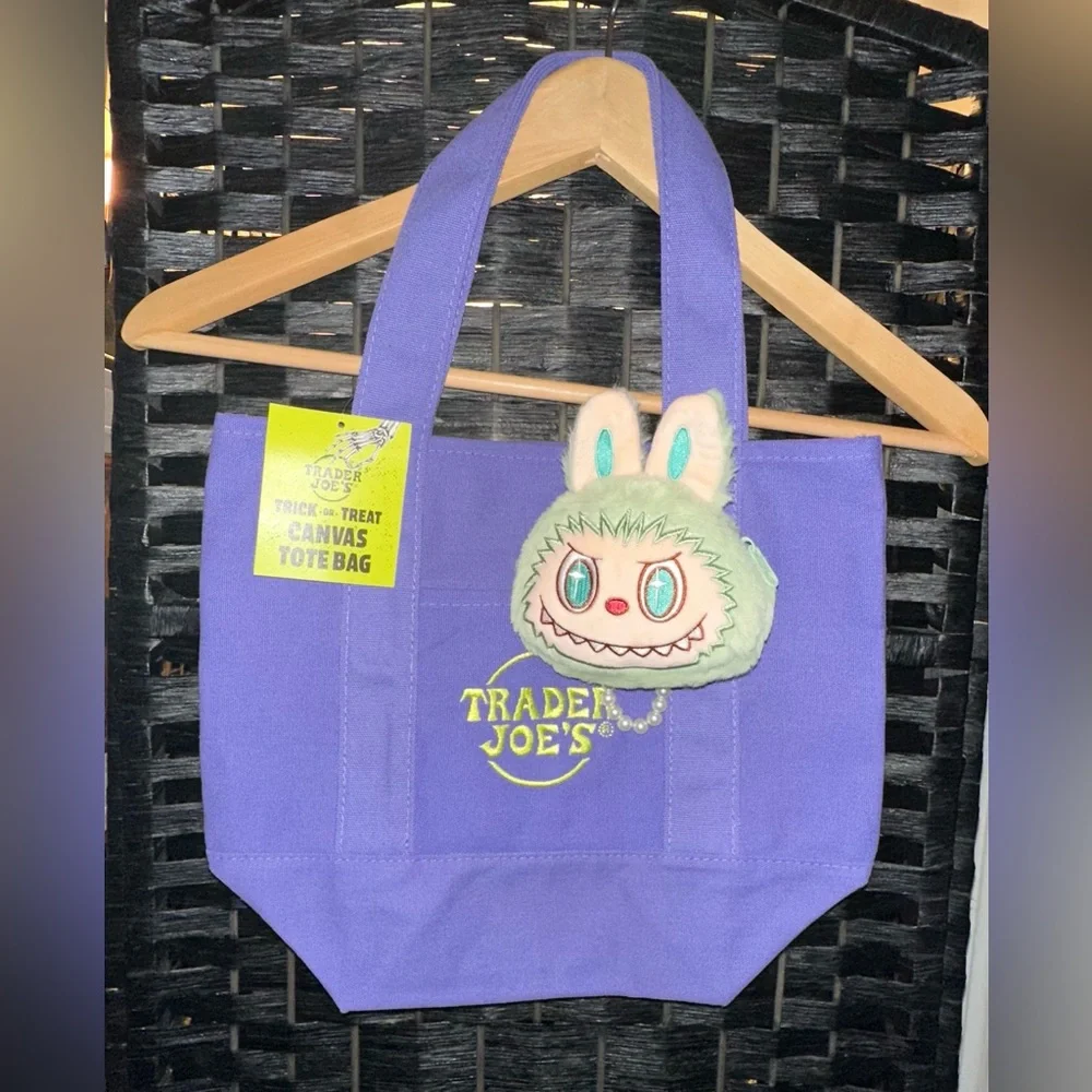 Trader Joe'S | Bags | Labubu Green Plush Keychaincoinpurse Nwotpurple ...
